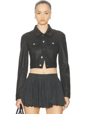 Alexander Wang Shrunken Trucker Jacket - Black