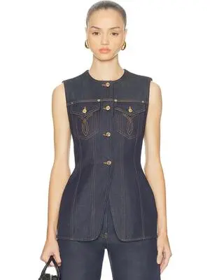 Versace Denim Vest - Blue Black