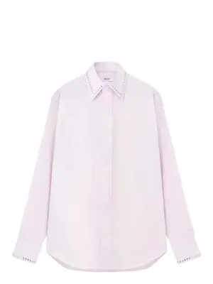 Alexander McQueen Embellished-collar Cotton Shirt - Pink