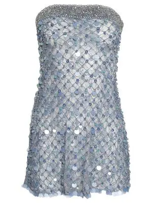 ROBERTA EINER Fishnet Mini Bandeau Dress - Blue