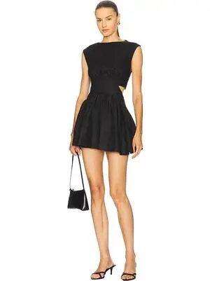 CAMILA COELHO Harlow Linen Mini Dress - Black