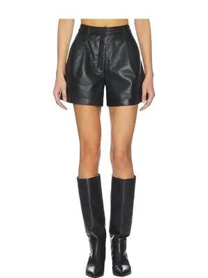 ANINE BING Trent Short - Black Recycled Leather