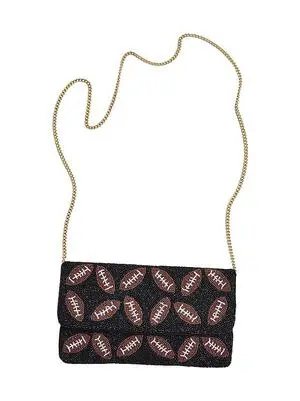 LISI LERCH Beaded Football Clutch - Black