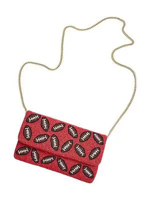 LISI LERCH Beaded Football Clutch - Red
