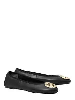 Tory Burch Reva Travel Ballet Flats Perfect Black/gold
