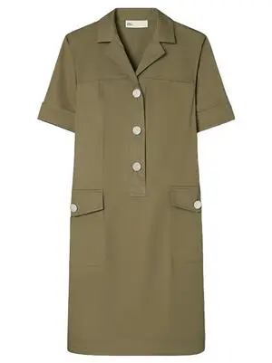 Tory Burch Poplin Camp Shirt Dress - Rich Earth