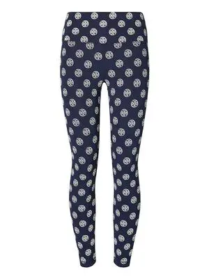 Tory Burch T Monogram Compression Legging - Deep Navy Engraved Logo