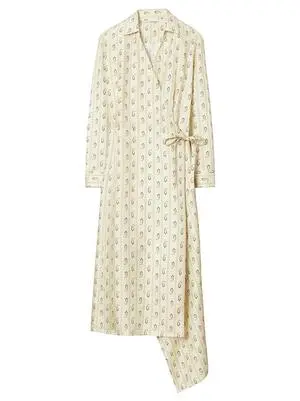 Tory Burch Silk Wrap A-Line Dress Playa Pajama Print