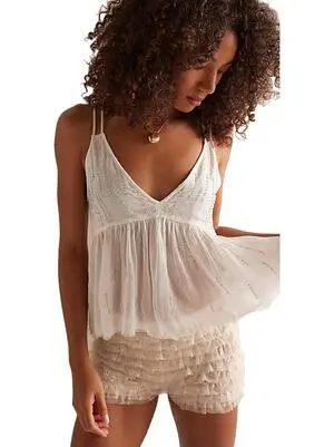 Free People Ariel Cami Luminescent White