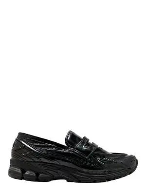 NEW BALANCE Crocodile-effect Slip-on Sneakers - Black/black