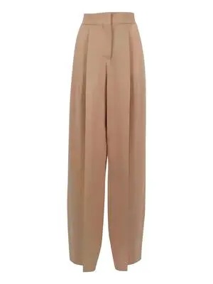 Alberta Ferretti Pleated Wide-leg Trousers - Neutrals