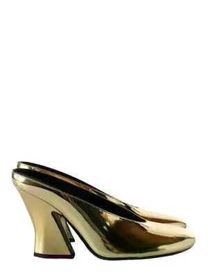 Givenchy 95mm Mirrored Leather Mules - Yellow