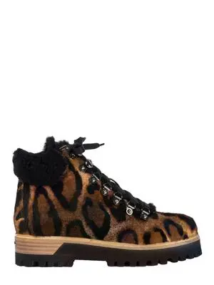 LE SILLA St. Moritz Leopard-Print Trekking Boots