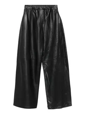ARMA Elastic-waist Leather Trousers - Black
