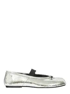 MAISON MARGIELA Tabi Leather Ballet Flats - Silver