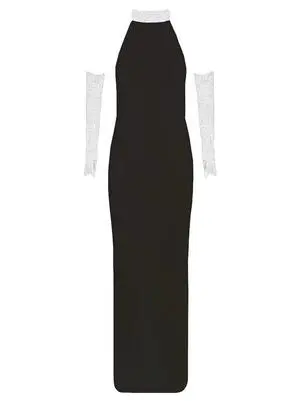 VESTIAIRE D'UN OISEAU LIBRE Halter-necklace Midi Dress - Black
