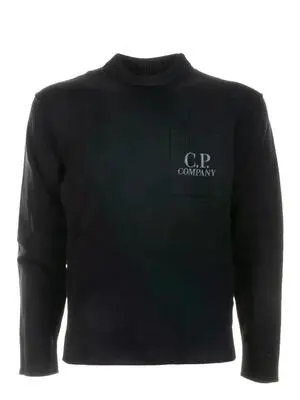 C.P. COMPANY Logo-patch Pocket Sweater - Black