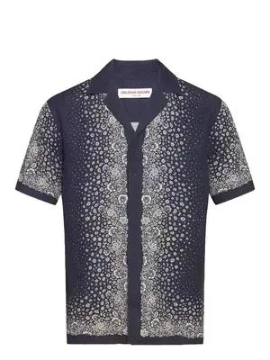Orlebar Brown Maitan Floral-print Linen Shirt Blue