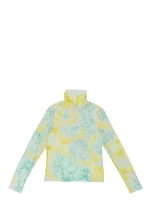 Callipygian Tie-dye Turtleneck Top - Yellow