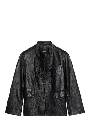 Zadig&Voltaire Crinkle Leather Blazer - Black