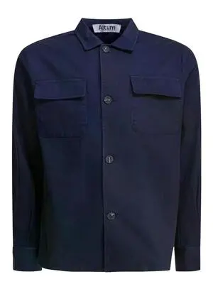ALTUM Double-pocket Cotton Shirt Jacket - Blue