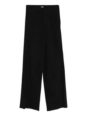 FORTE_FORTE Pleated Wide-leg Trousers - Black