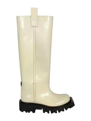 MSGM Leather Boots - White