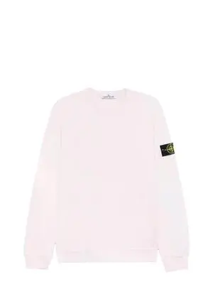 Stone Island Crew-neck Sweatshirt With Logo Patch - Pink