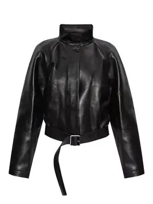 Loewe Belted Nappa Leather Coat - Black