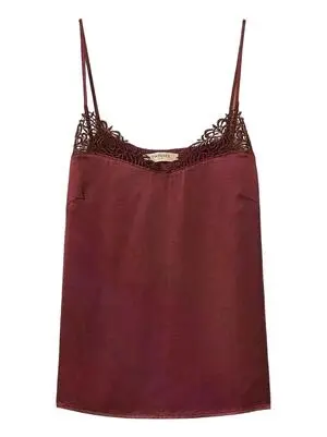 TWINSET Lace-trimmed Top - Red