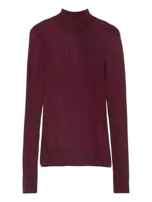 TWINSET Ribbed Knit High-neck Top - Red