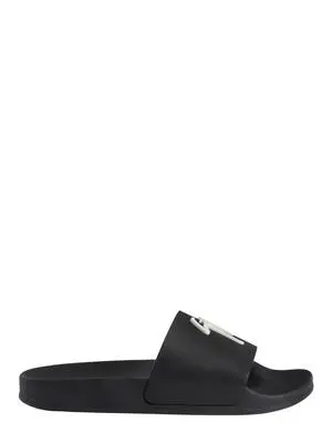 GIUSEPPE ZANOTTI Brett Logo-embellished Slides - Black