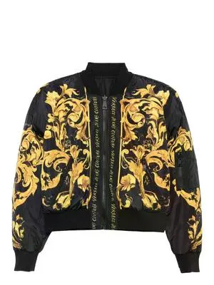 Versace Baroque-print Bomber Jacket - Black
