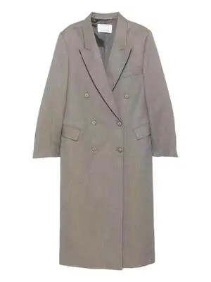 THE FRANKIE SHOP Double-breasted Peak-lapel Coat - Grey