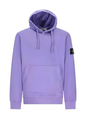 Stone Island Patch-Pocket Hoodie Purple