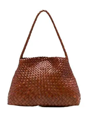 Dragon Diffusion Woven-leather Shoulder Bag - Brown