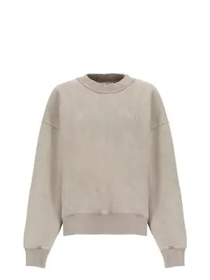 Attico Logo-embroidered Cotton Sweatshirt - Neutrals