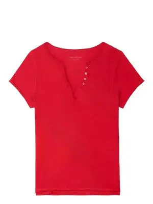 Zadig&Voltaire Button Detail Short Sleeve T-shirt - Red