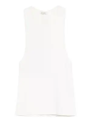 ST. AGNI Ribbed-knit Cami Top - White