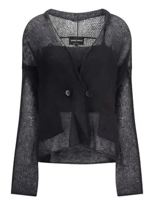 Giorgio Armani Double-breasted Knitted Cardigan - Black