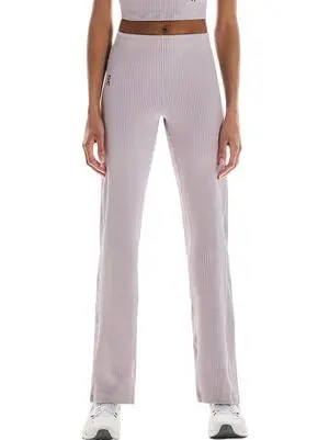 On High-waist Ribbed Pants - Orchid/lilac