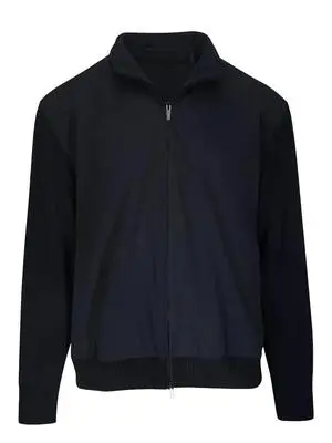 Paul & Shark Wool-paneled Zip-up Jacket - Black