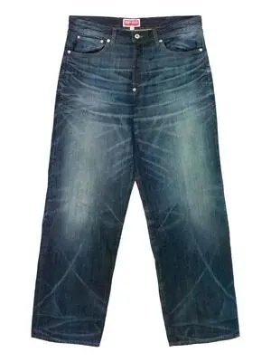 Kenzo Faded-effect Straight Leg Jeans - Blue