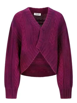 Attico Cable-knit V-neck Cardigan - Purple