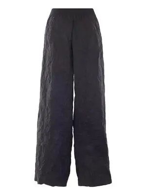 MARIA CALDERARA Crinkled Palazzo Pants - Black