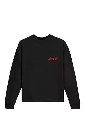 PURPLE BRAND Logo-embroidered Long-sleeve T-shirt - Black