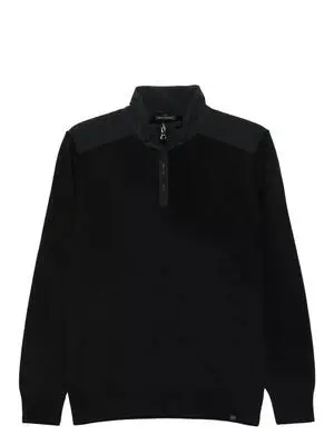 Paul & Shark High-neck Wool Half-zip Sweater - Black