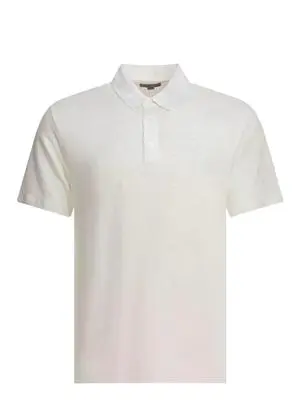 Vince Linen Short-sleeve Polo Shirt - White