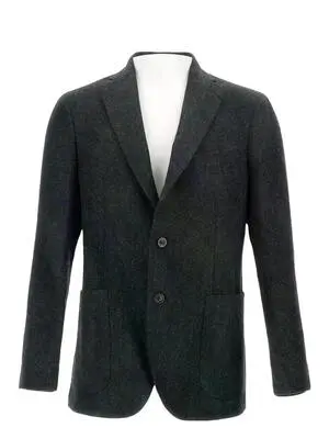 Boglioli Checked Two-button Blazer - Black