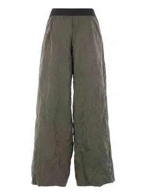 MARIA CALDERARA Elastic-waistband Crinkled Trousers - Grey